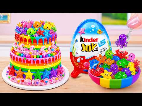 Rainbow Sea Creature Cake🐳🐙Top Mini Cake Decorating Ideas😍💕Mimi Sweet Lab