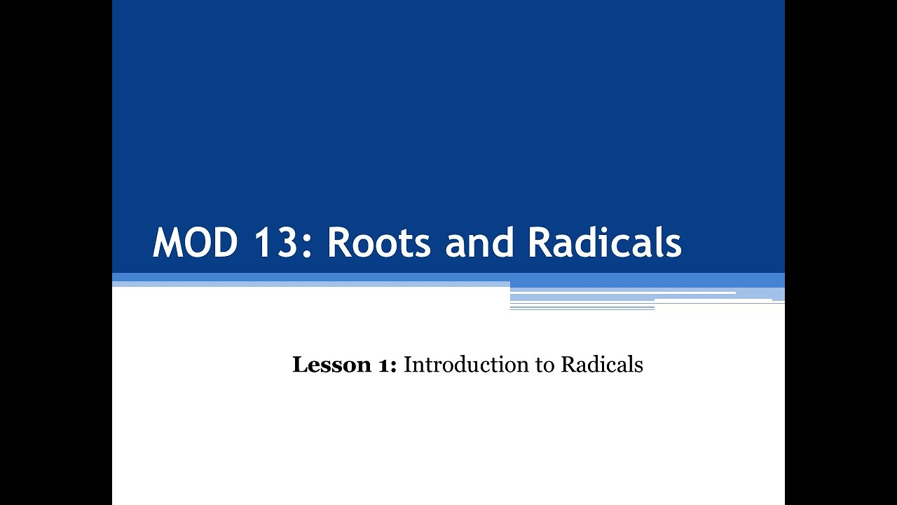 Introduction to Radicals - YouTube