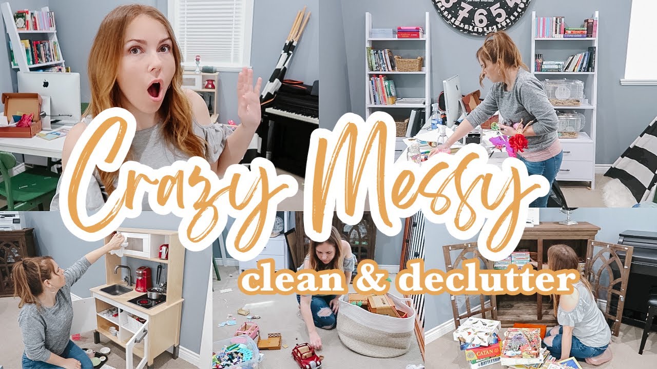 CRAZY MESSY CLEAN AND DECLUTTER WITH ME || Extreme Playroom Cleaning ...