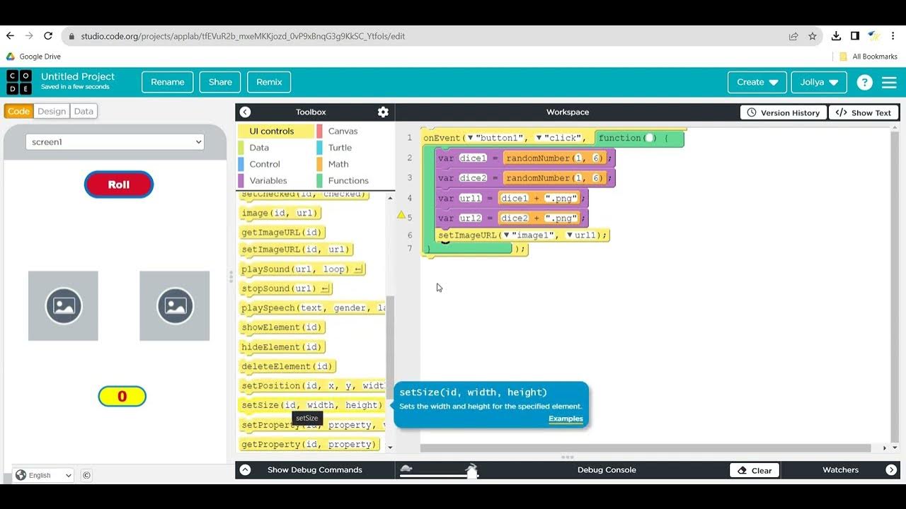 Create A Rolling Dice Game Coding For Beginners Applab In Youtube