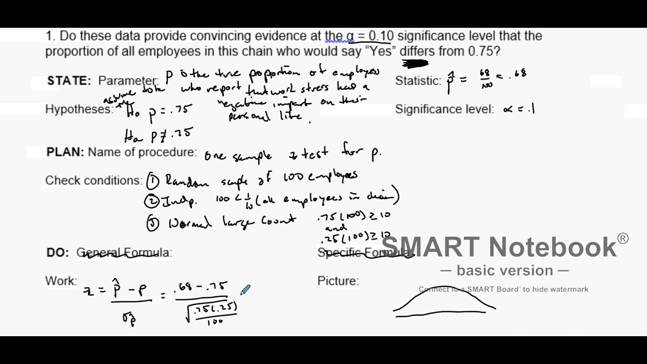 AP Stats 9 2 One Sample Z Test For P Example 2 Having A Double Sided AP Stats 9 2 One Sample Z Test For P Example 2 Having A Double Sided