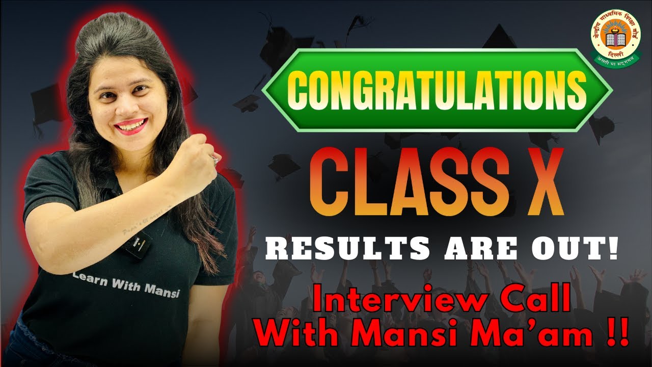 Class X CBSE Results Are Out !! | Let's Talk With Mansi Ma'am - YouTube