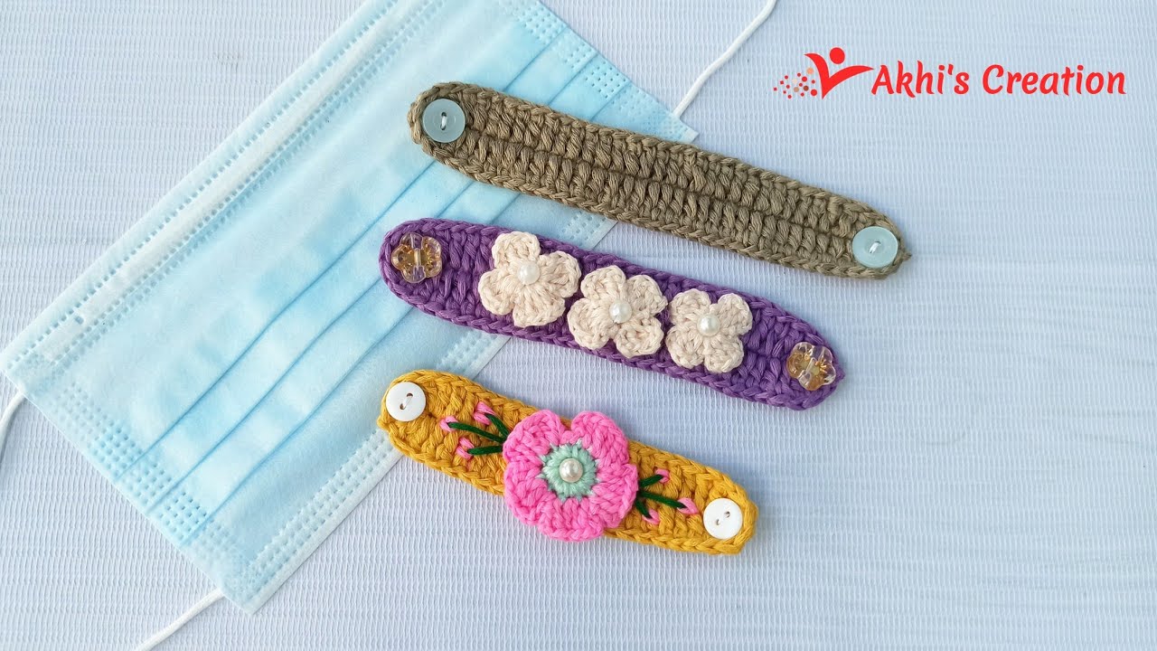 CROCHET : How To Crochet Face Mask Connector | Ear Saver For Mask ...