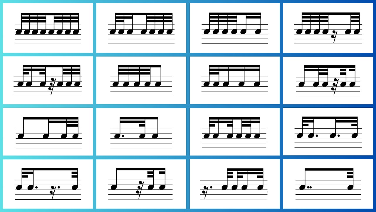 Every Possible 32nd-Note Rhythm 🥁🎶 (Spoiler: There Are Many) - YouTube