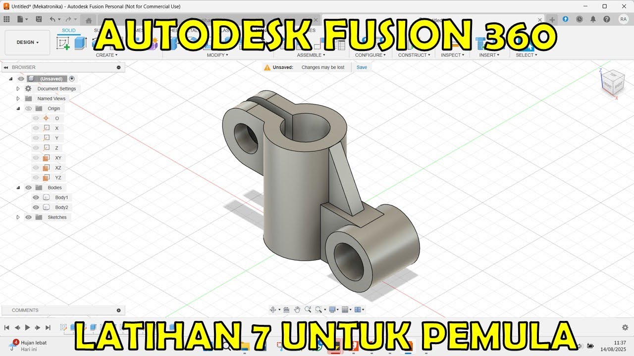 Latihan 7 Tutorial Autodesk Fusion 360 Untuk Pemula By Desain Dari Nol ...