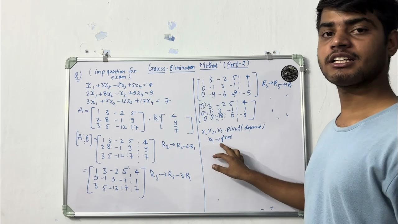 Gauss Elimination Method part 2 | Important example. - YouTube