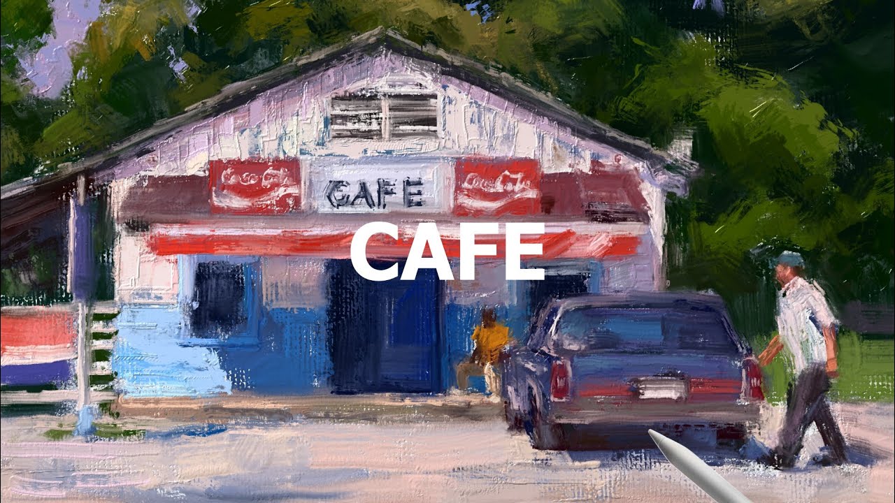 Cafe with atmosphere | iPad digital painting | Art set4 App - YouTube