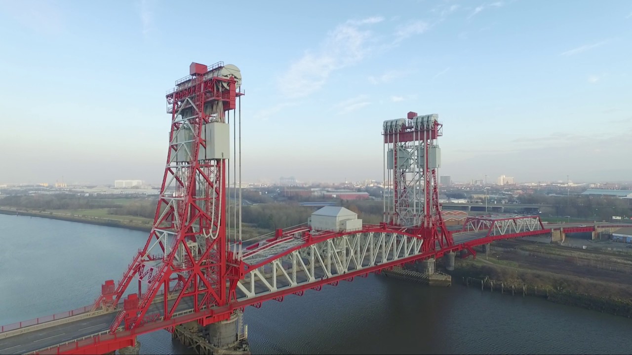 newport bridge and transporter bridge middlesbrough - YouTube