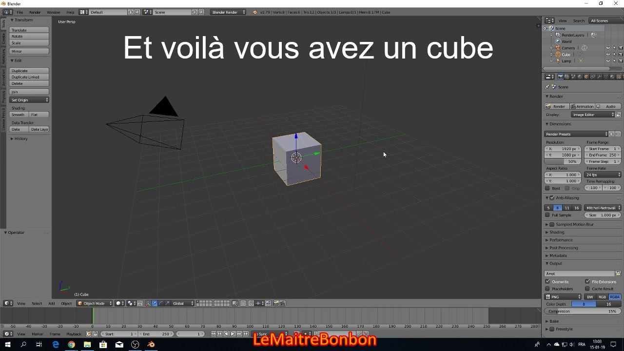 Blender Fabriquer un cube - YouTube