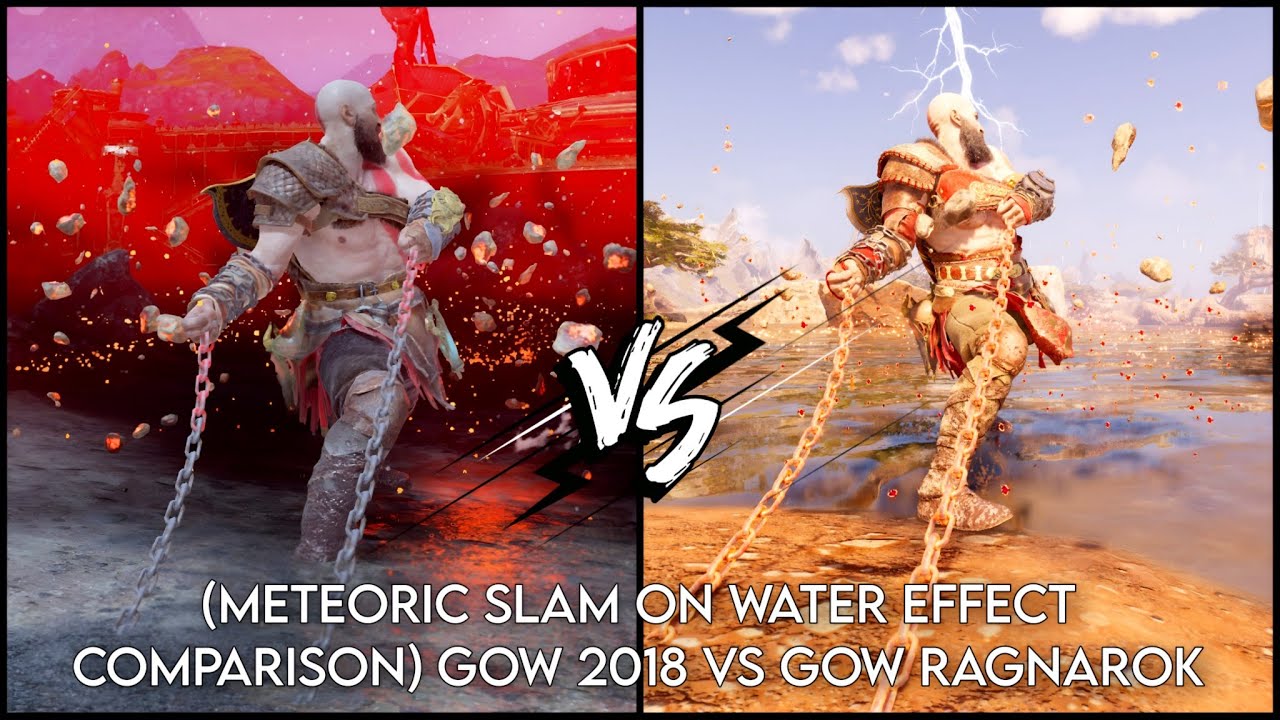 METEORIC SLAM ON WATER EFFECT COMPARISON | GOW 2018 VS GOW RAGNAROK ...