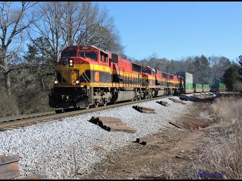 HD: KCS 3950 leads NS Train 219 in Tallapoosa, GA - YouTube