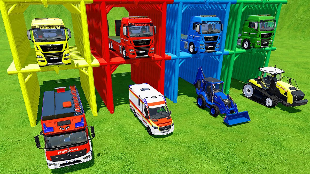 TRANSPORTING BIG TRACTOR , FIRE DEPARTMENT , CAT LOADER BACKHOE ...