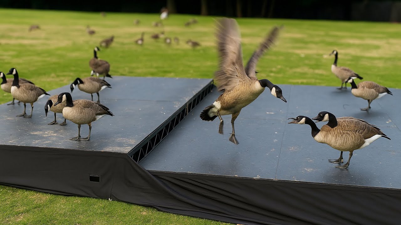 Geese Take Over the Stage! Chaos, Drama & Funny Attacks 🪿💥 - YouTube