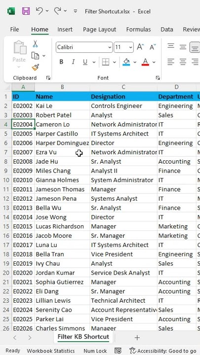 Apply Filter in Excel #Shortcut - YouTube