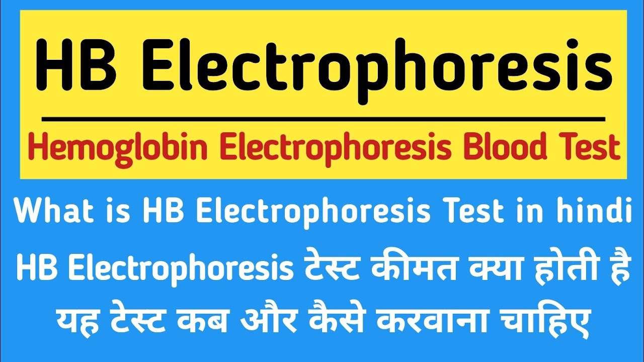 HB Electrophoresis Test In Hindi Hemoglobin Electrophoresis Test