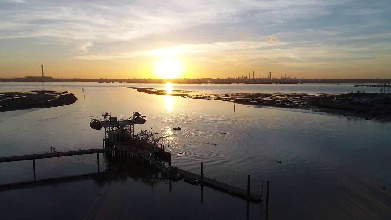 Hamble River December Sunset Filmed by Drone from Warsash, Hampshire ...