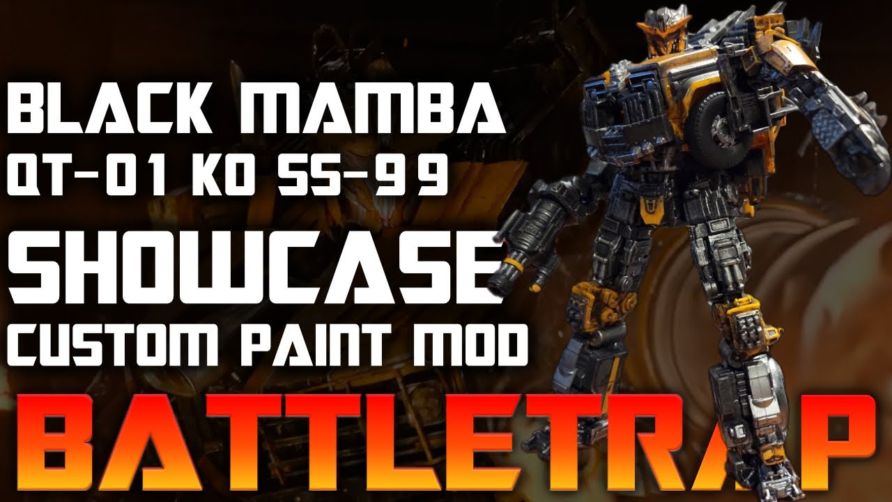TRANSFORMERS BATTLETRAP ROTB - BLACK MAMBA QT 01 KO SS 99 (CUSTOM PAINT ...