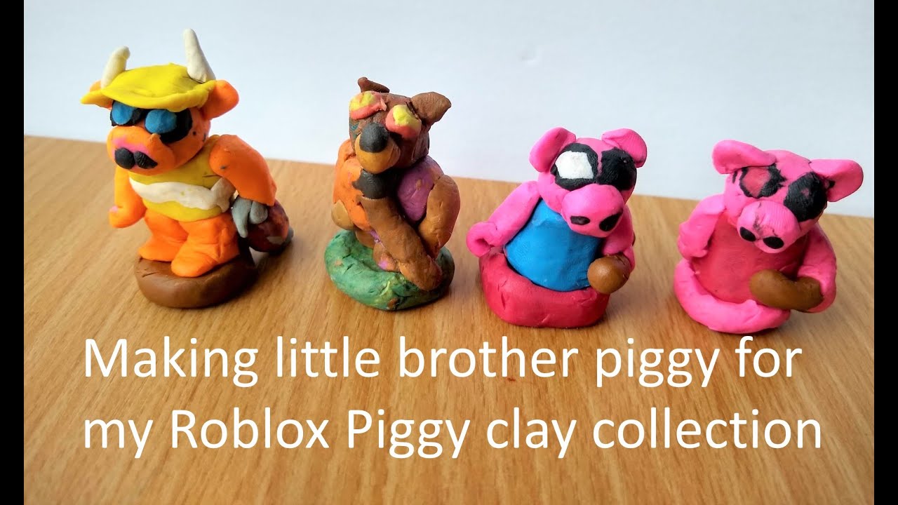 Roblox Piggy: Making little brother piggy skin using clay - YouTube