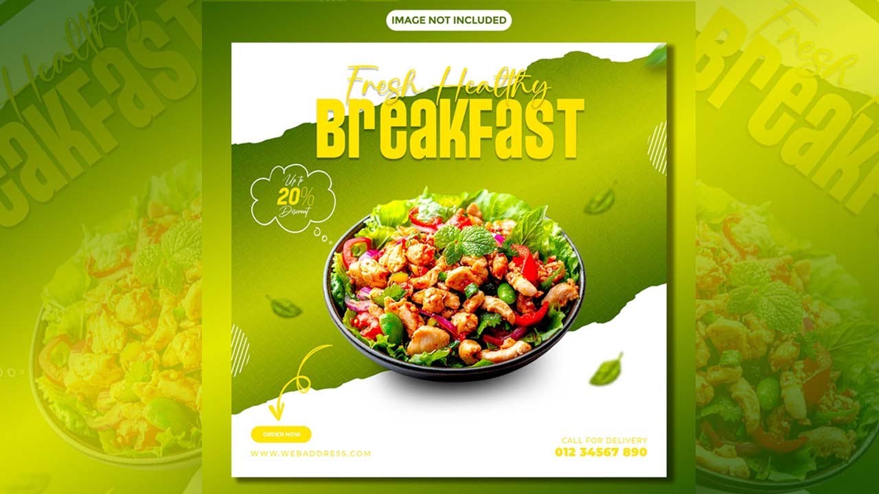 How to make food Banner design - YouTube