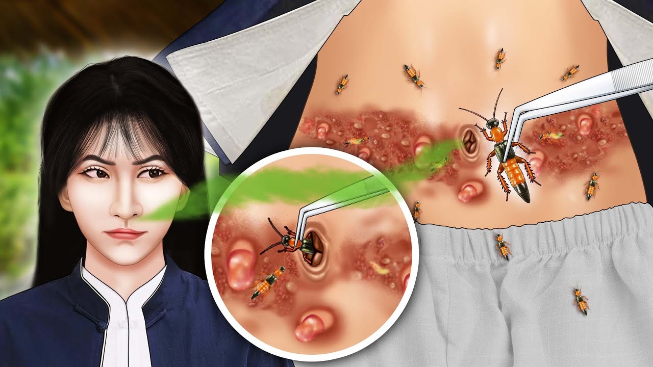 ASMR Remove rove beetles from Li Ziqi's belly button | remove bug ...