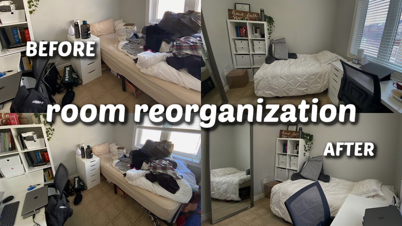Reorganizing & Decluttering my Room Vlog | romanticizing my small room ...
