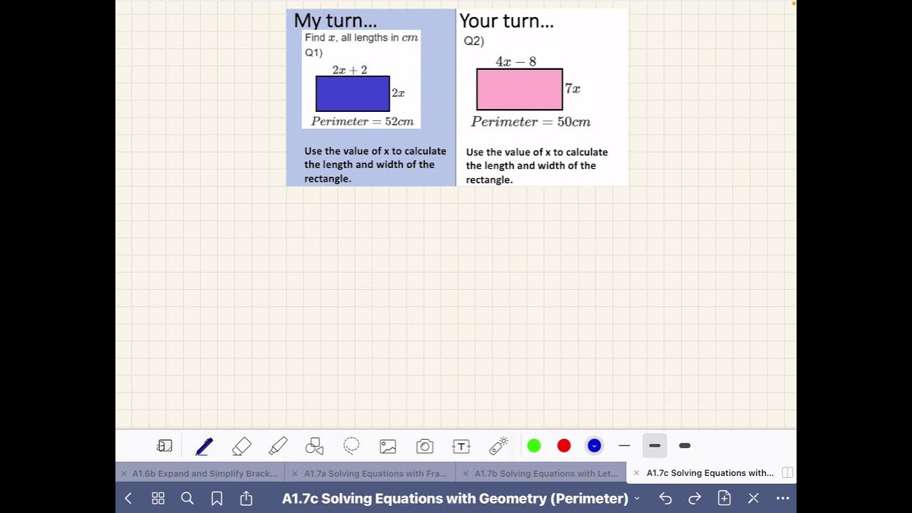 A1.7c Example 2 - Substitute into Expressions Involving Shape - YouTube