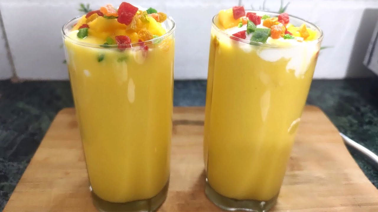 Super Tasty Easy Mango Milkshake Recipe | Fresh Mango Shake | Summer ...