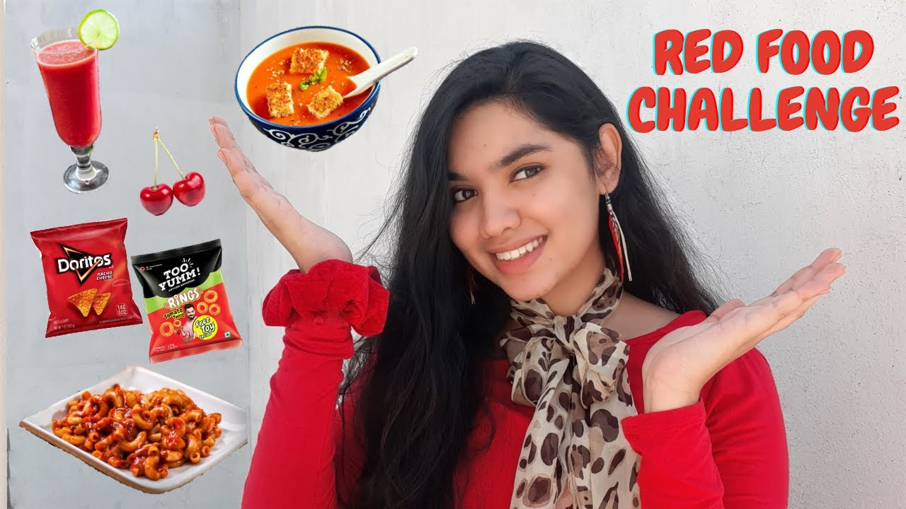 RED FOOD CHALLENGE I only ate RED FOOD for 24 HOURS || KANNADA VLOG ...