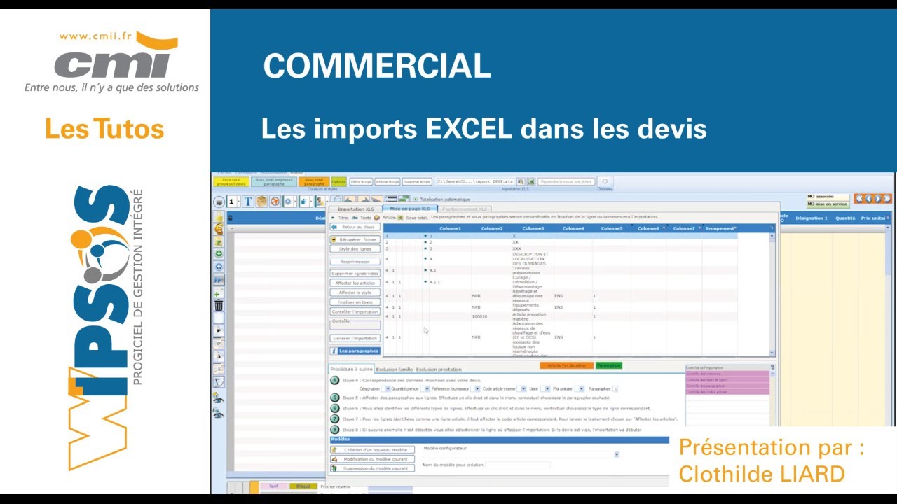 Tuto - COMMERCIAL - Import Excel dans devis - YouTube