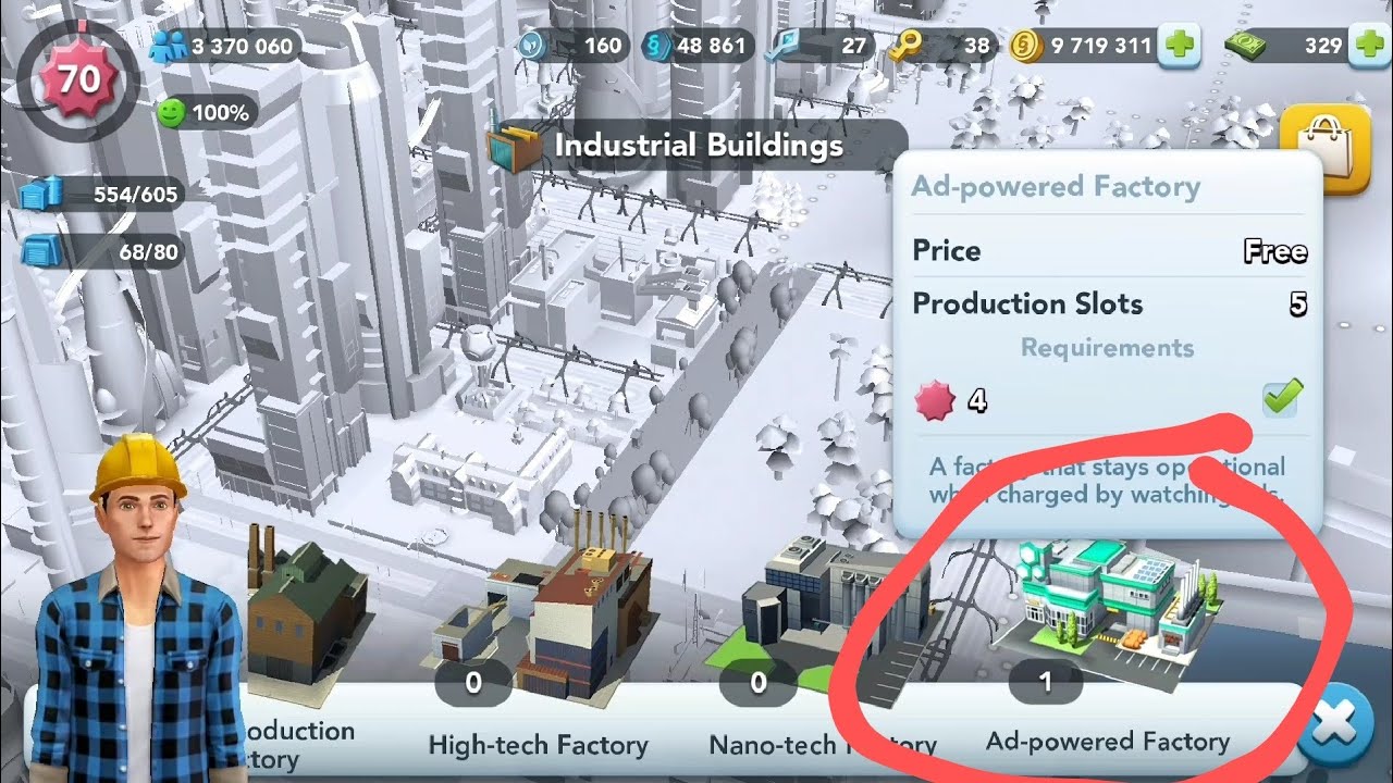 SimCity BuildIt Gameplay Ad-powered Factory - YouTube
