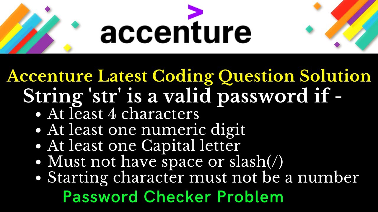 Accenture Latest Coding Question Password Checker Problem YouTube accenture-latest-coding-question-password-checker-problem-youtube