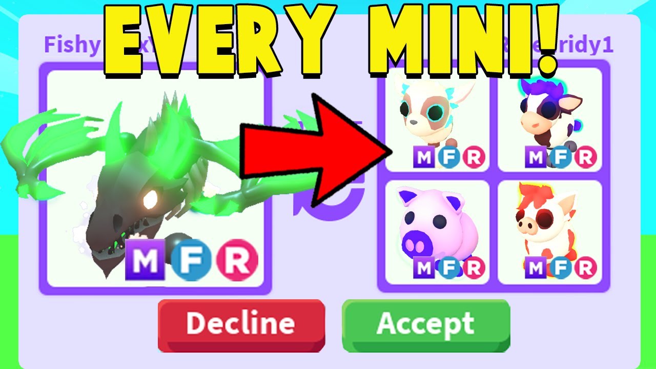 Trading for EVERY MEGA MINI PET in Adopt Me! - YouTube
