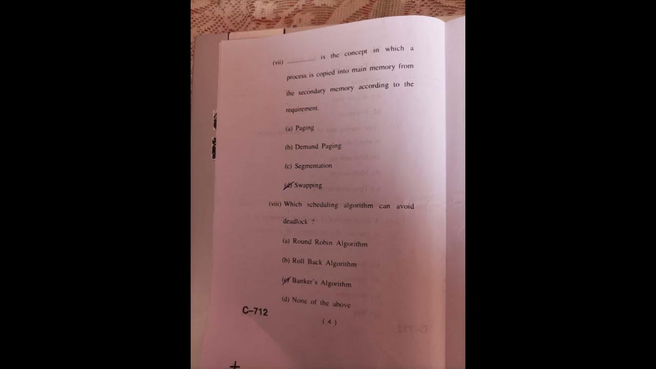 BCA ,HPU previous year question paper Operating System BCA0501 , April ...