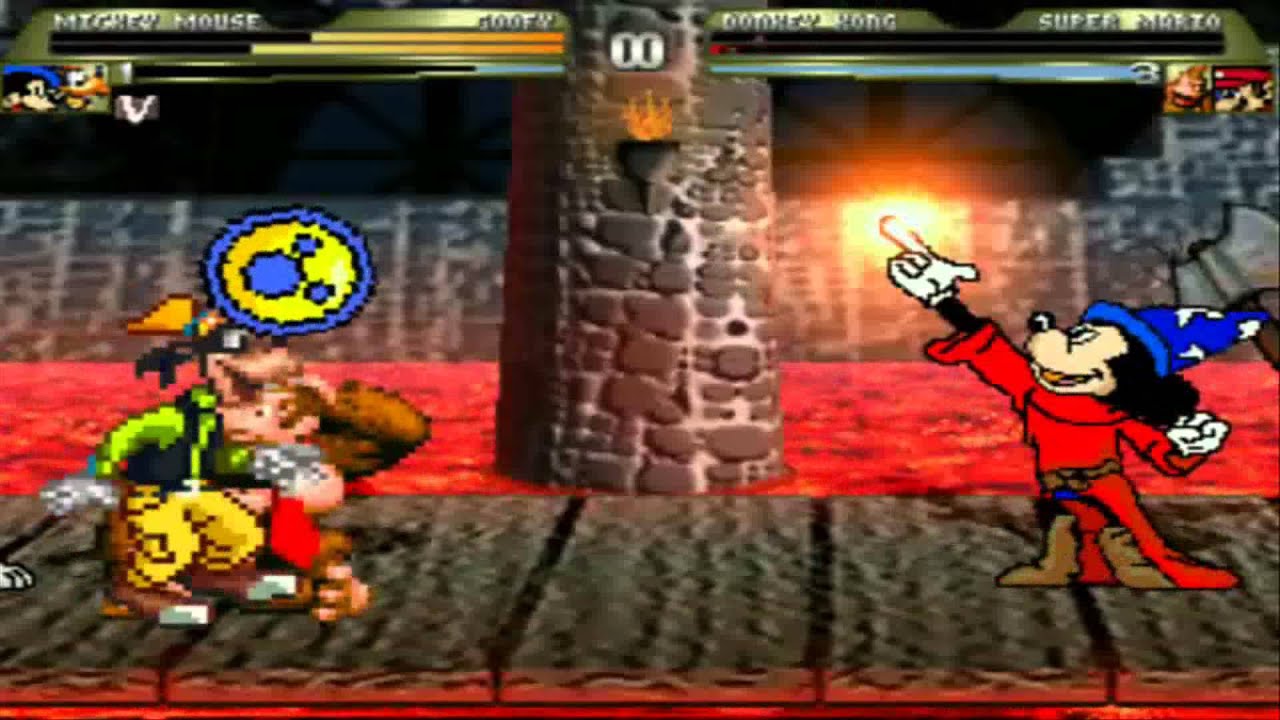 MUGEN: Mickey Mouse & Goofy vs Super Mario & Donkey Kong - YouTube