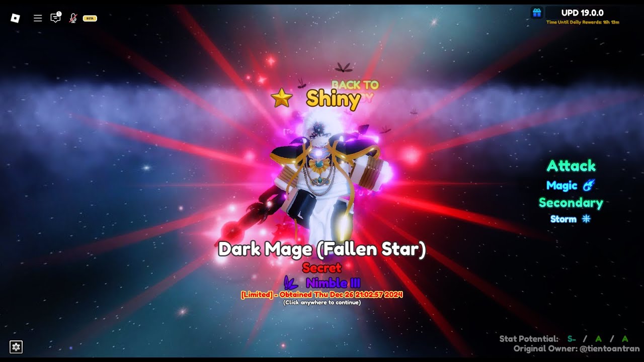 ANIME ADVENTURE SHINY DARK MAGE COSMETIC SHOWCASE - YouTube