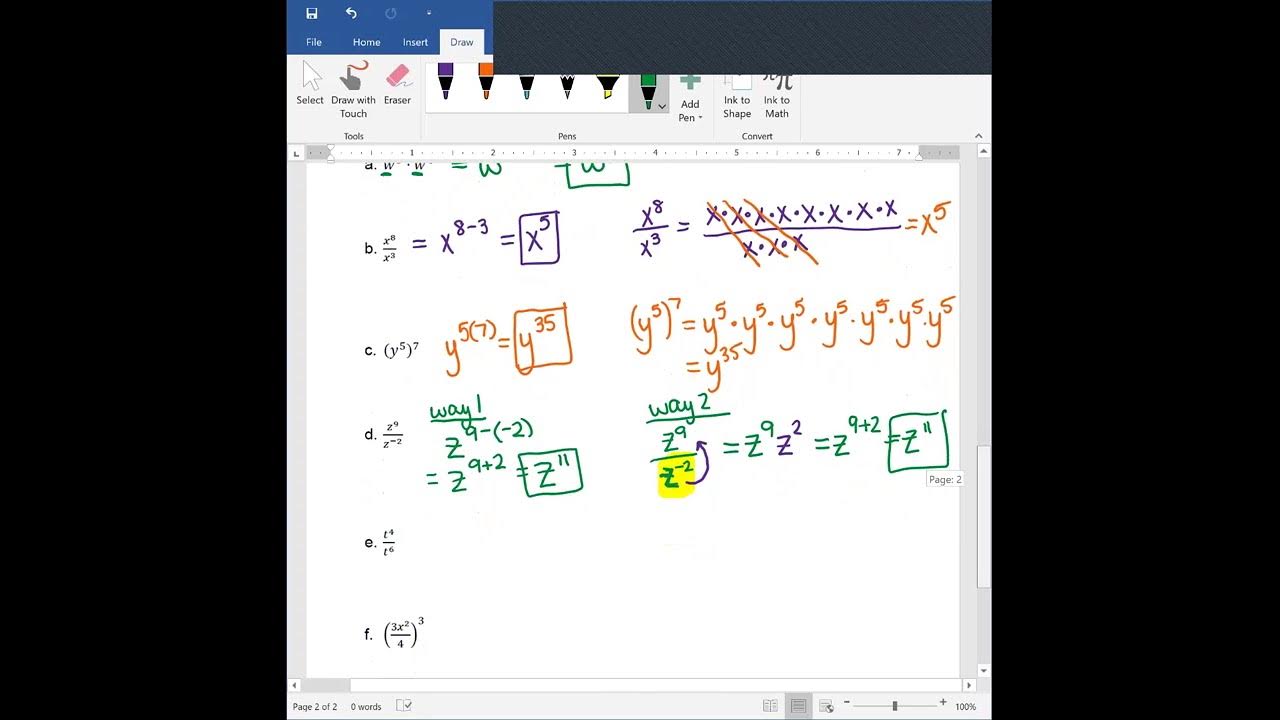 Exponent Rules: Simplifying Expressions Containing Both Variables and Numbers - YouTube