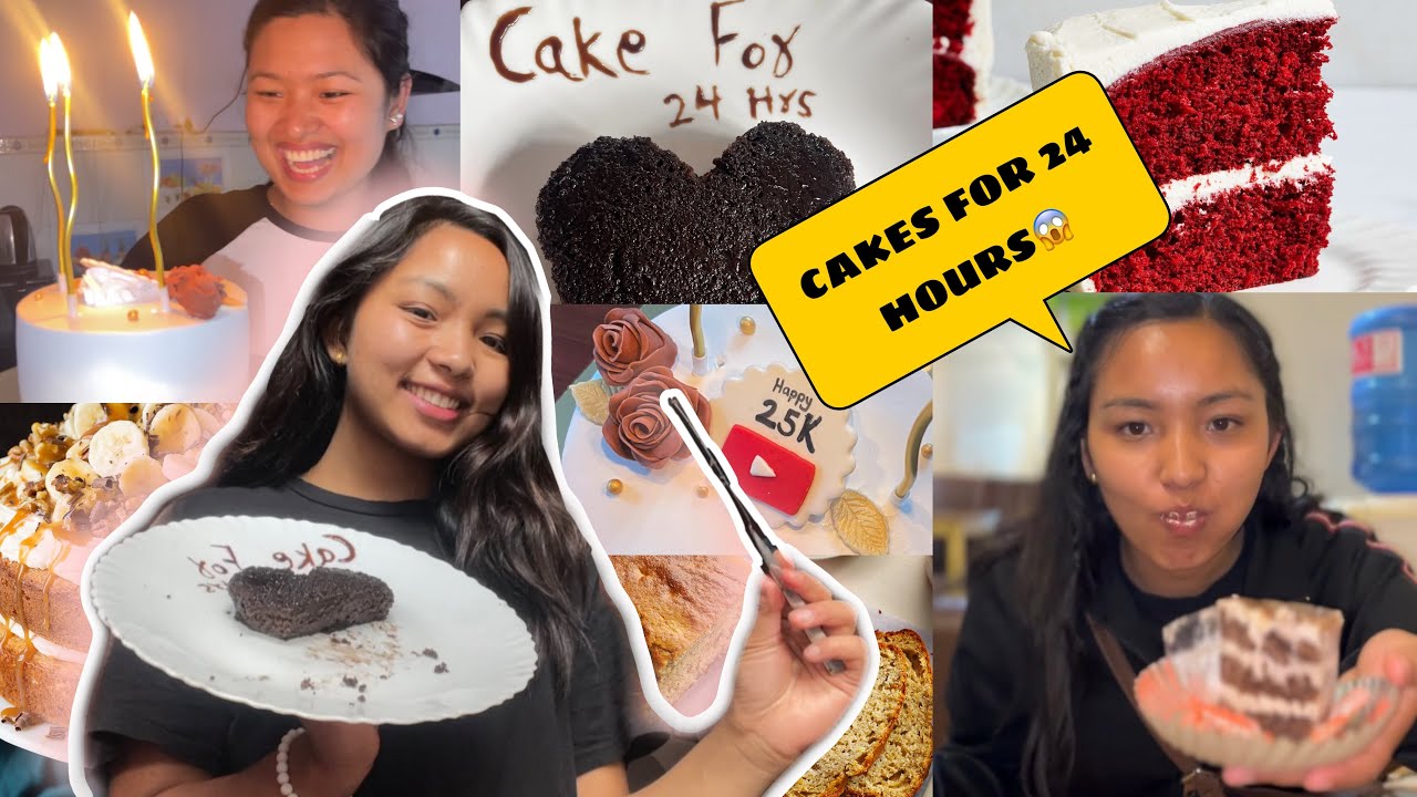 I only ate CAKES for 24 HOURS😱🎂| Food Challenge - YouTube