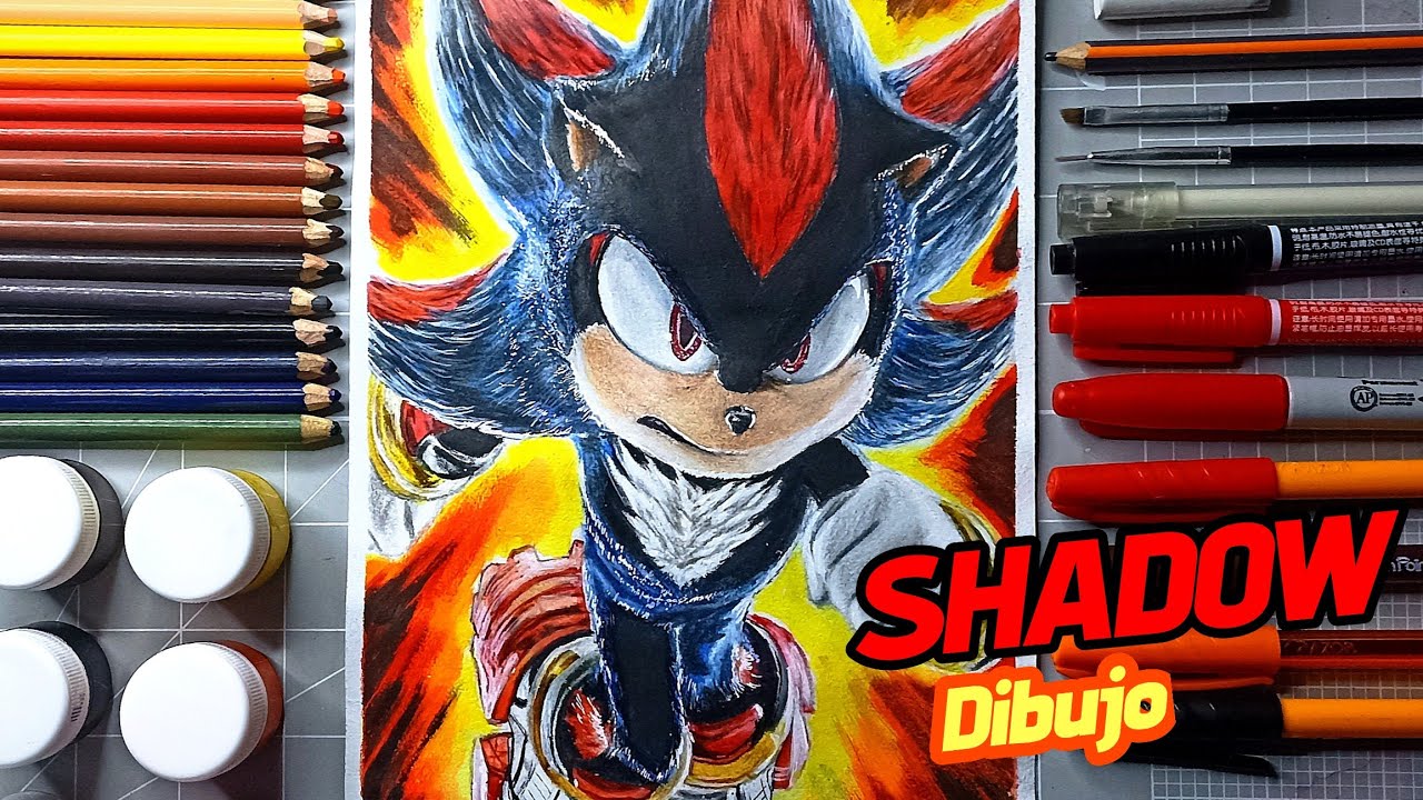 DIBUJANDO a SHADOW the hedgehog 🔥 [sonic 3] realista// how to draw ...
