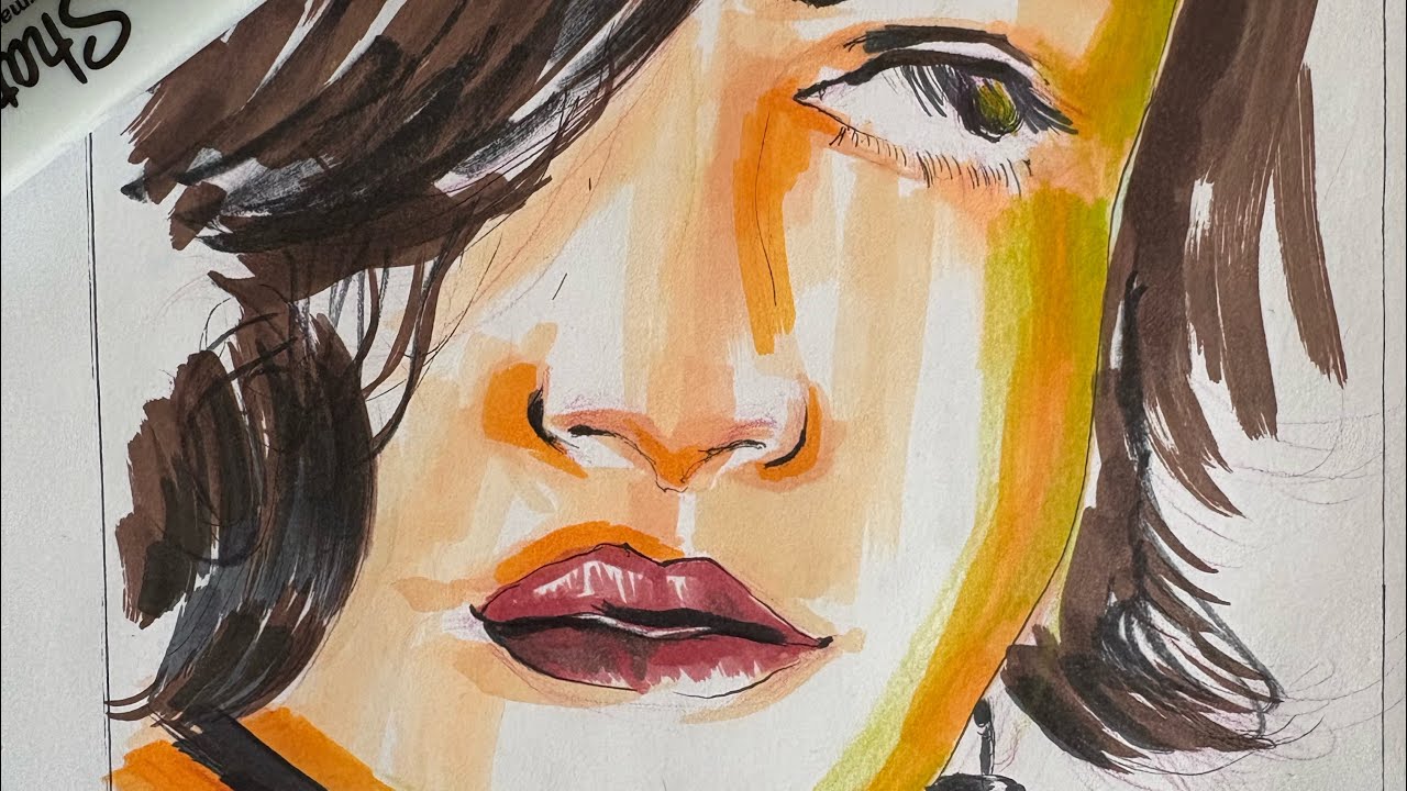 Drawing Shalom Harlow Time-Lapse - YouTube