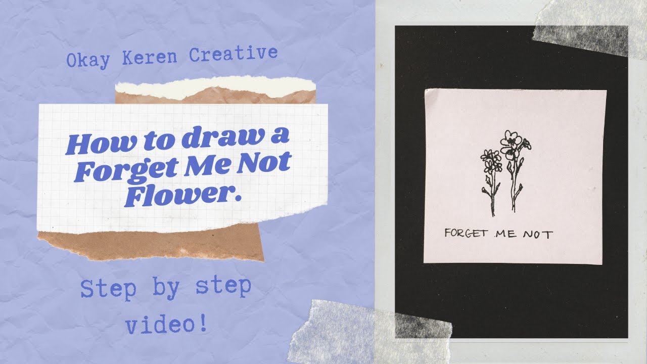 How to draw a Forget Me Not Flower / Drawing tutorial - YouTube