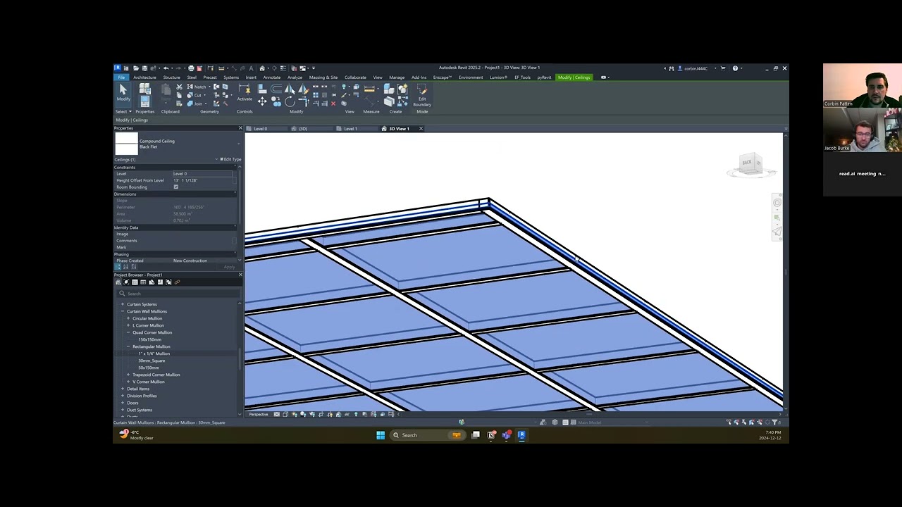 Revit Tutorial - Wood Slat Ceiling Using Curtain Roof - YouTube