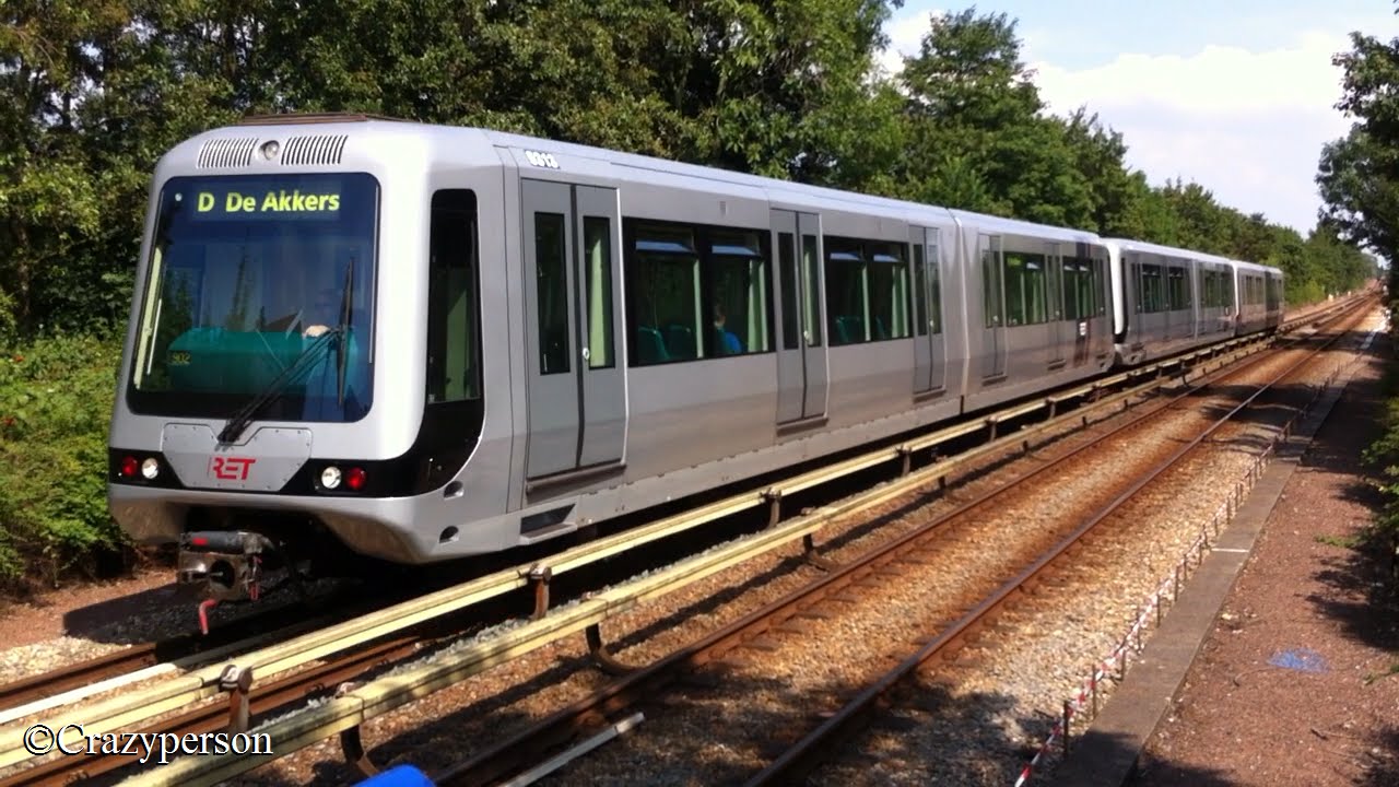 RET Metro Combi Type B aankomst Poortugaal Rotterdam naar De Akkers ...