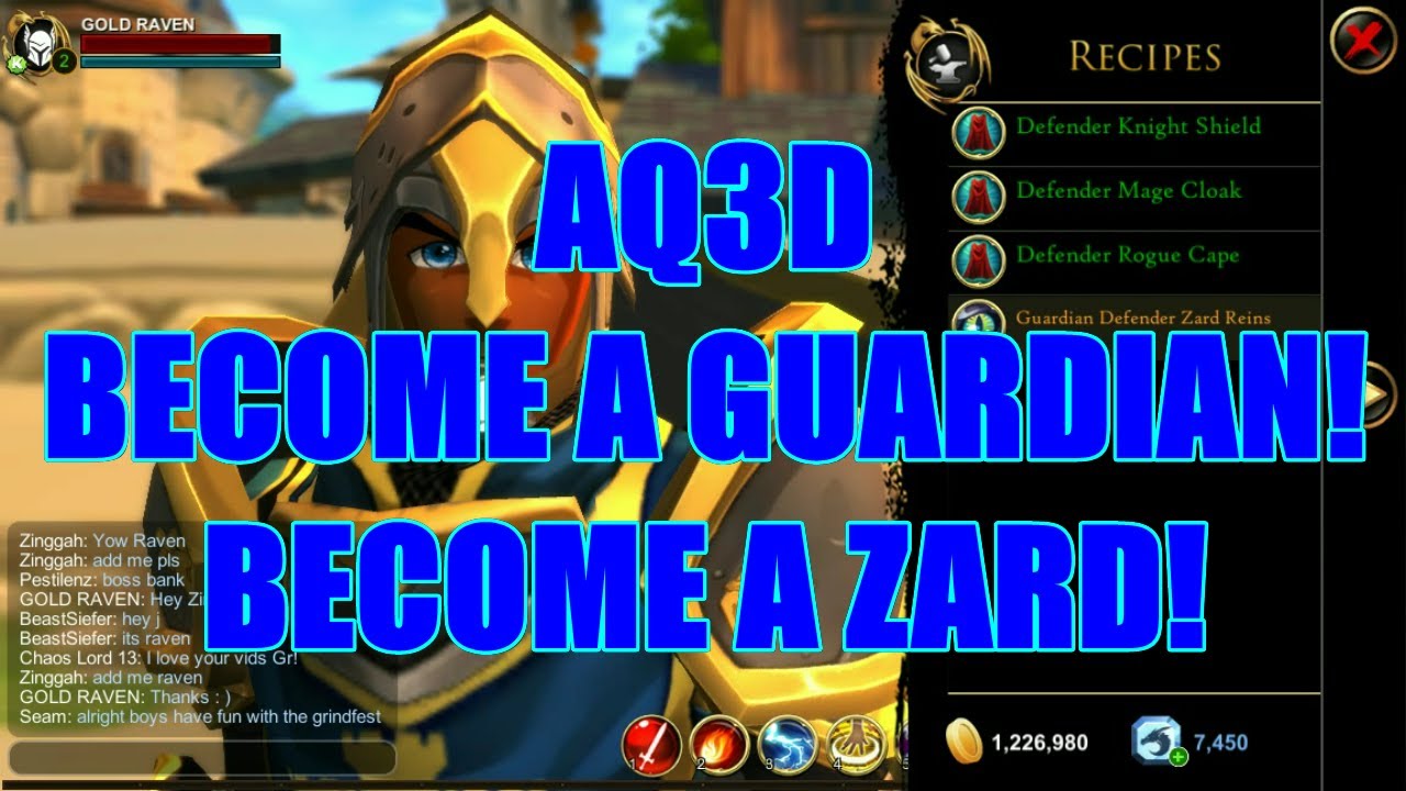 AQ3D Become A Guardian! Become A ZARD! AdventureQuest 3D - YouTube