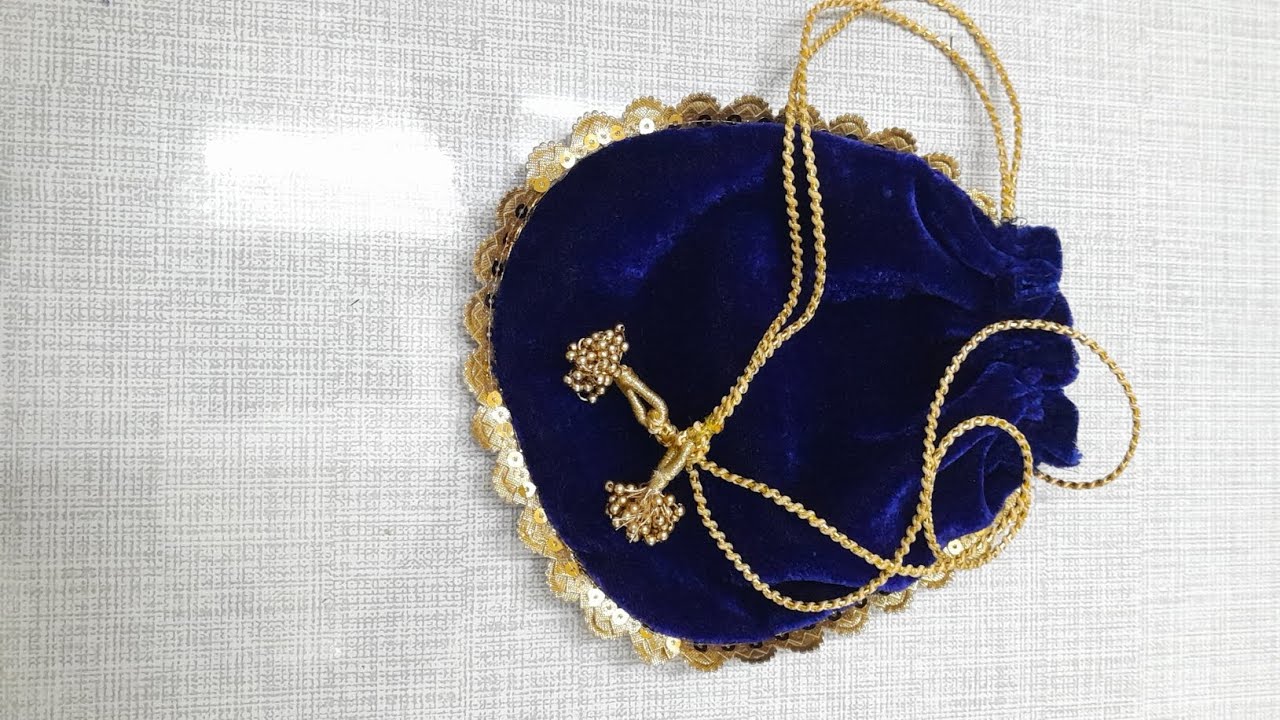 Easy & beautiful Velvet potli bag making tutorial || How to make potli ...