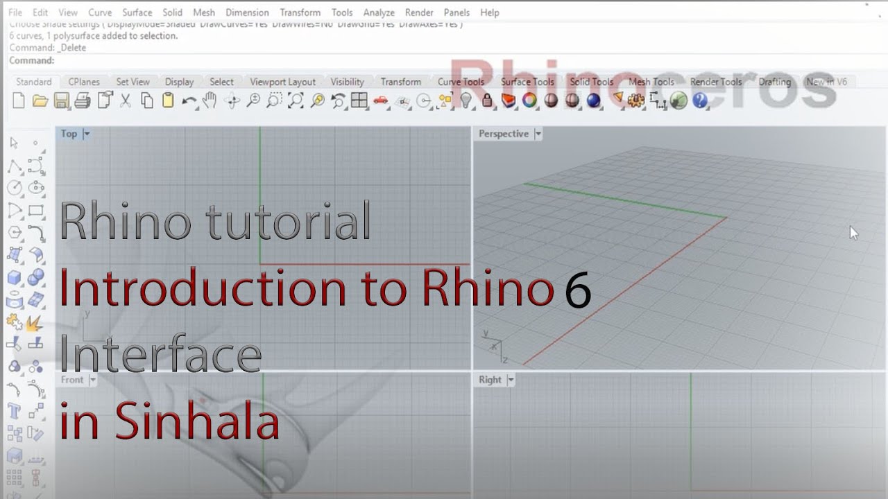 Rhino tutorial / Introduction to Rhino Interface # Sinhala - YouTube