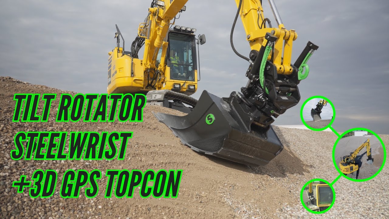Tilt Rotator Steelwrist e Sistema GPS Topcon - YouTube