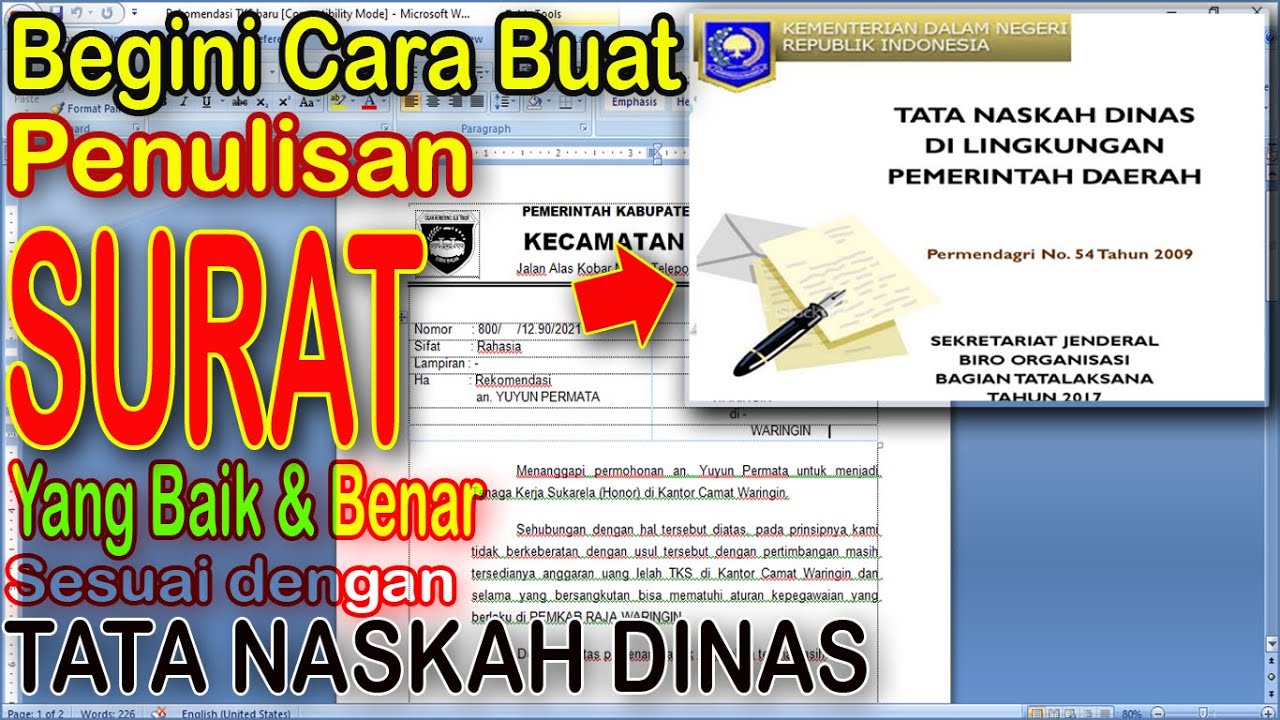Contoh Cara Membuat Surat di Microsoft Word - Sesuai Tata Naskah Dinas ...
