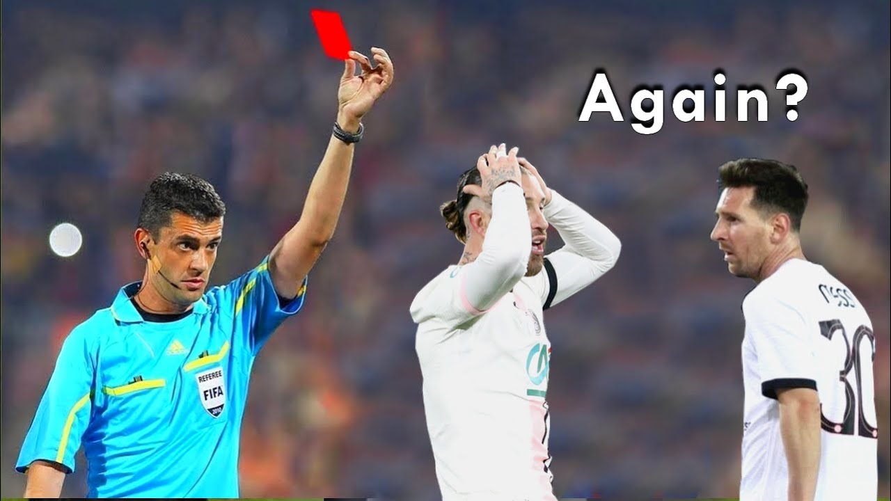 Sergio Ramos Red Card... Messi Reaction 🔥 - YouTube