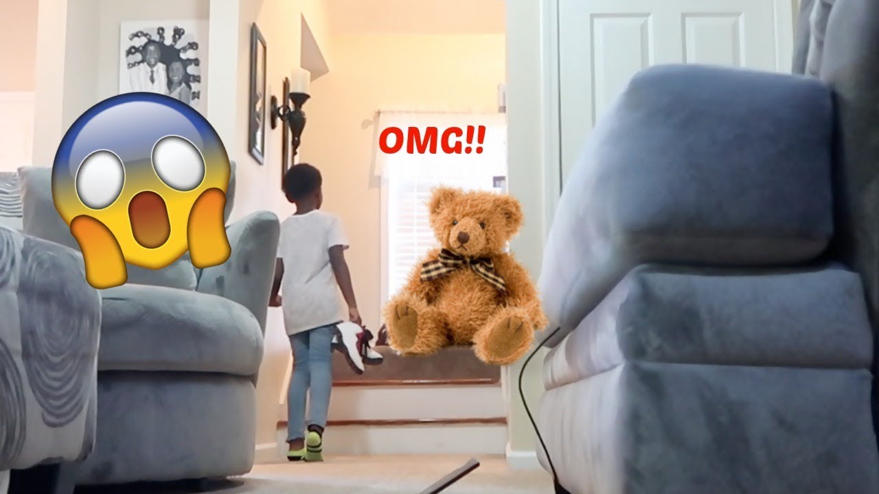 MOVING TEDDY BEAR PRANK ON LIL BROTHER (GONE WRONG) - giant teddy bear ...