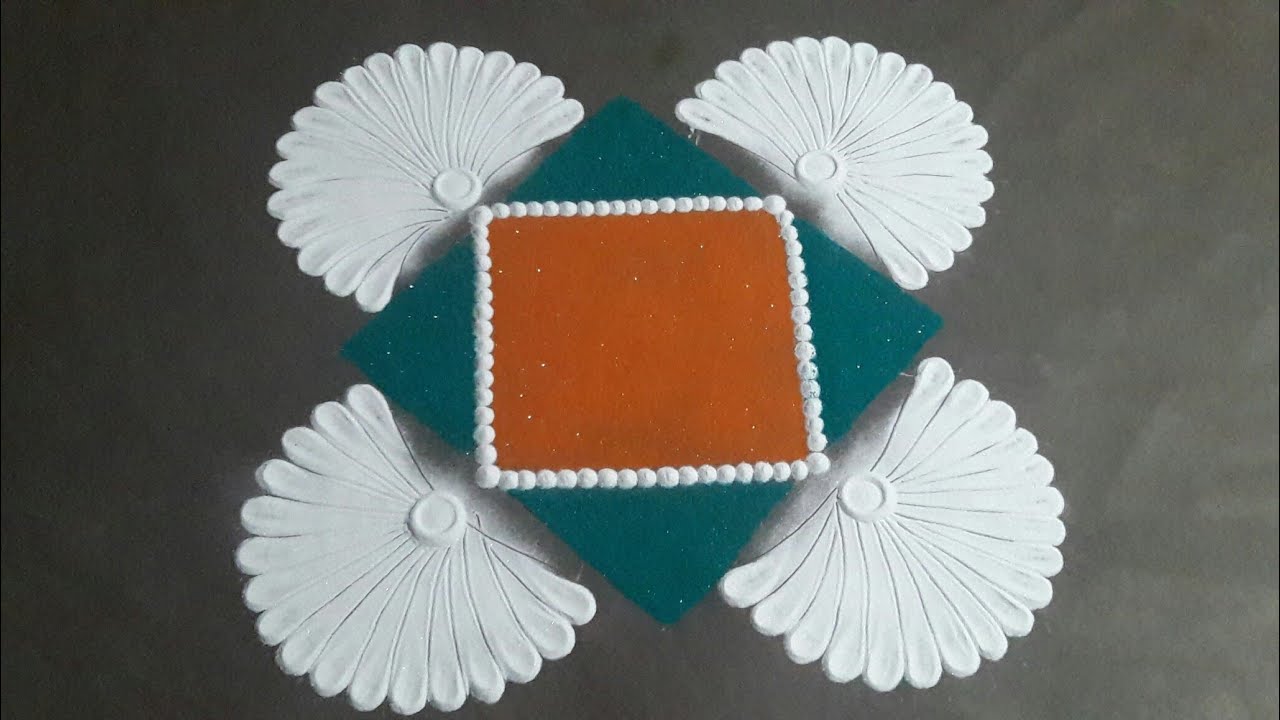 ||LEARN TO MAKE SIMPLE AND BEAUTIFUL COLOUR RANGOLI DESIGN BY USING ...